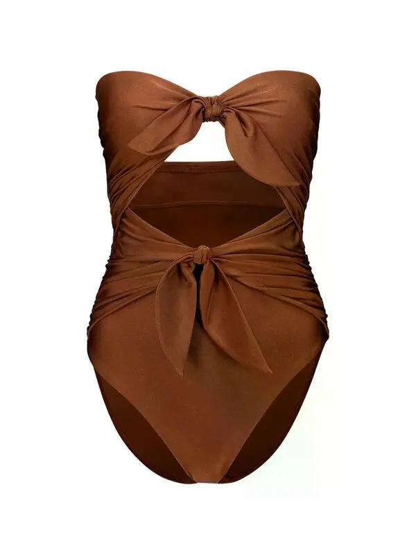 Zimmermann Aster Double-scarf Tie Swimsuit - Brown