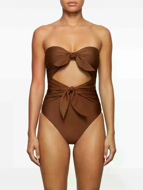 Zimmermann Aster Double-scarf Tie Swimsuit - Brown