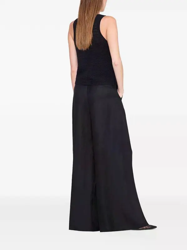ANINE BING Arie Crochet-knit Tank Top - Black