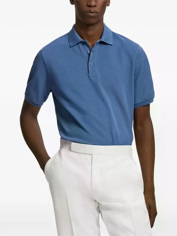 Ralph Lauren Purple Label Cotton Polo Shirt - Blue