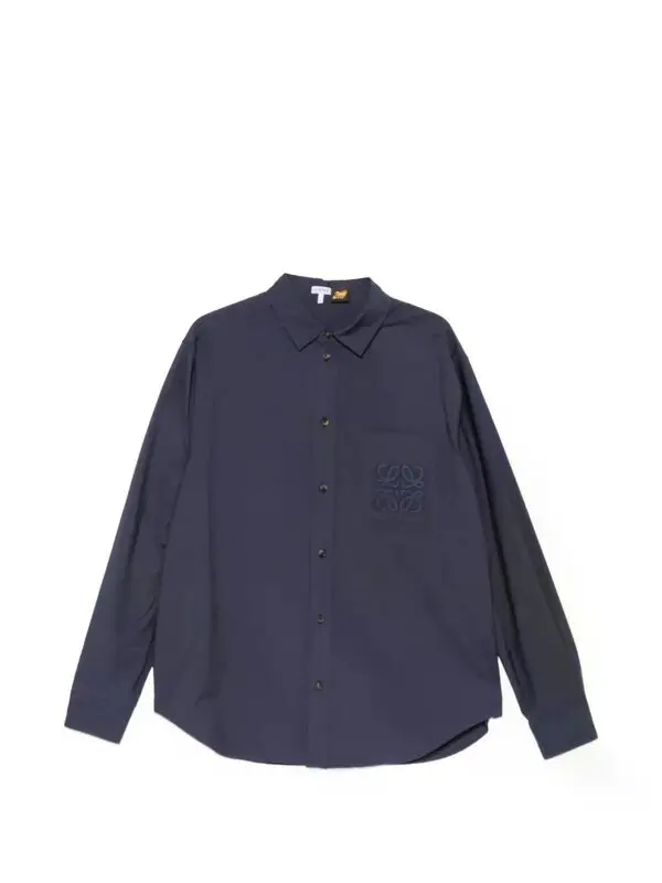 Loewe Anagram-embroidered Shirt - Blue