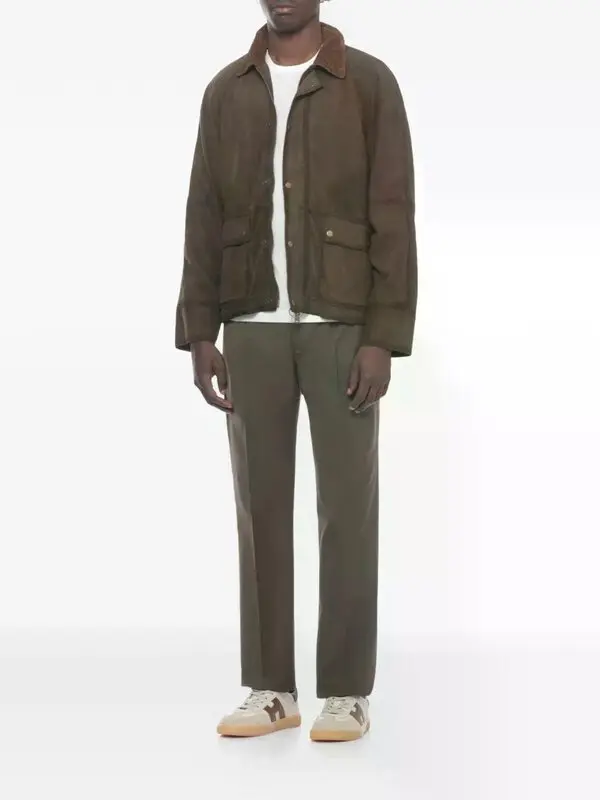 THE JACK LEATHERS Norfolk Suede Jacket With Corduroy Collar