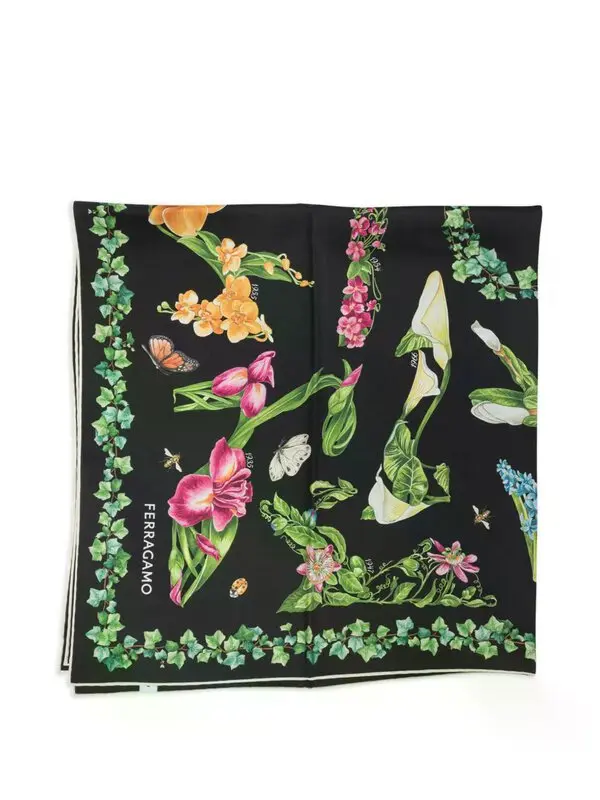 FERRAGAMO Eden Shoes Print Silk Scarf