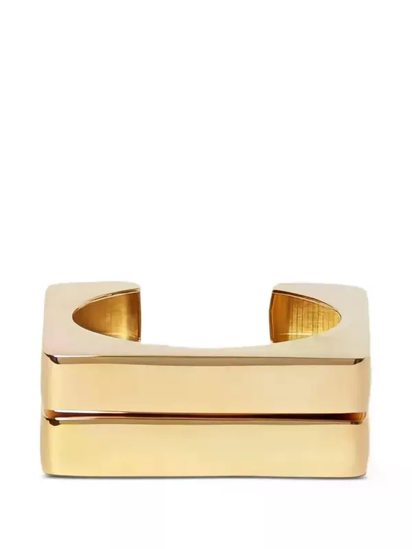 Elisabetta Franchi Square-shape Rigid Cuff Bracelet - Gold