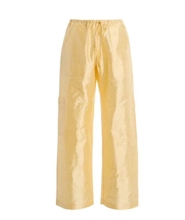 Donni. Gingham Silk Taffeta Cargo Pants
