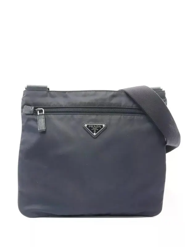 Prada Saffiano Leather Shoulder Bag - Blue