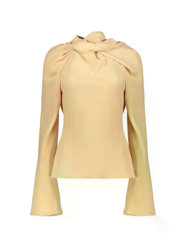 ELLERY Knotted Neck Flared Sleeve Top