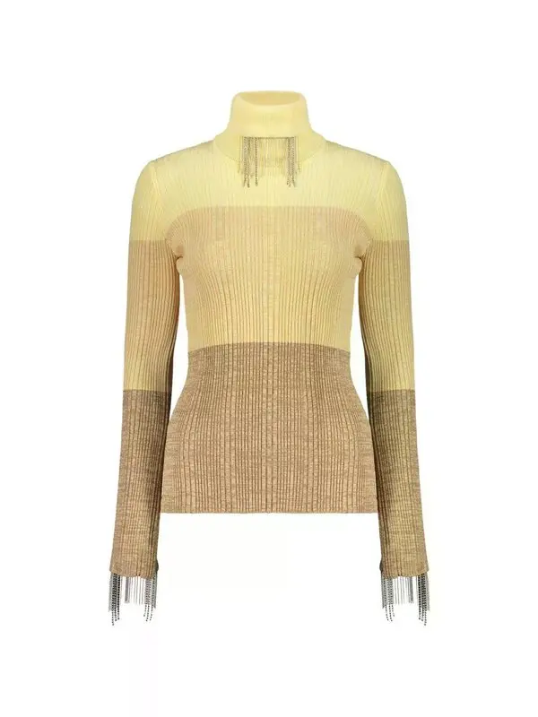 ELLERY Colour-block Fringe Detail Sweater - Yellow