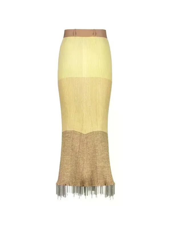 ELLERY Ribbed Knit Fringed Maxi Skirt