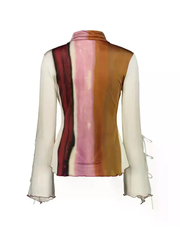 ELLERY Striped Tie-sleeve Blouse