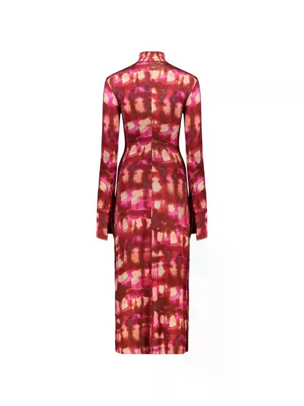ELLERY Mock Neck Long Sleeve Midi Dress