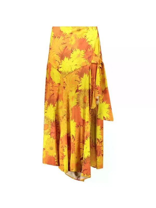 ELLERY Floral Print Asymmetric Skirt
