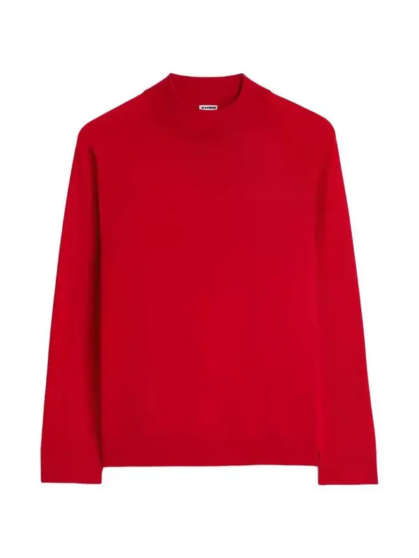 JIL SANDER Mock Neck Sweater - Red