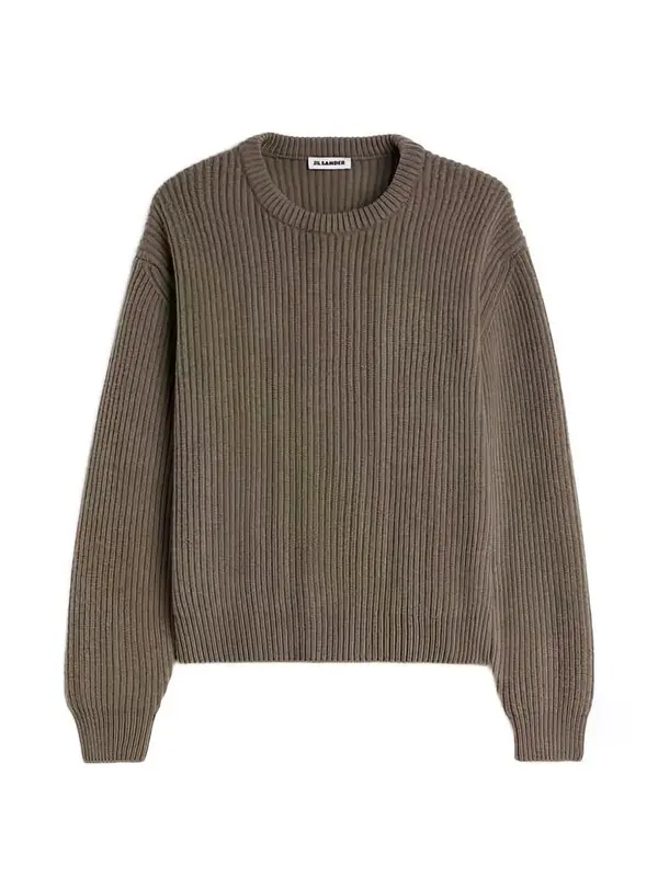 JIL SANDER Rib-knit Wool Sweater - Brown