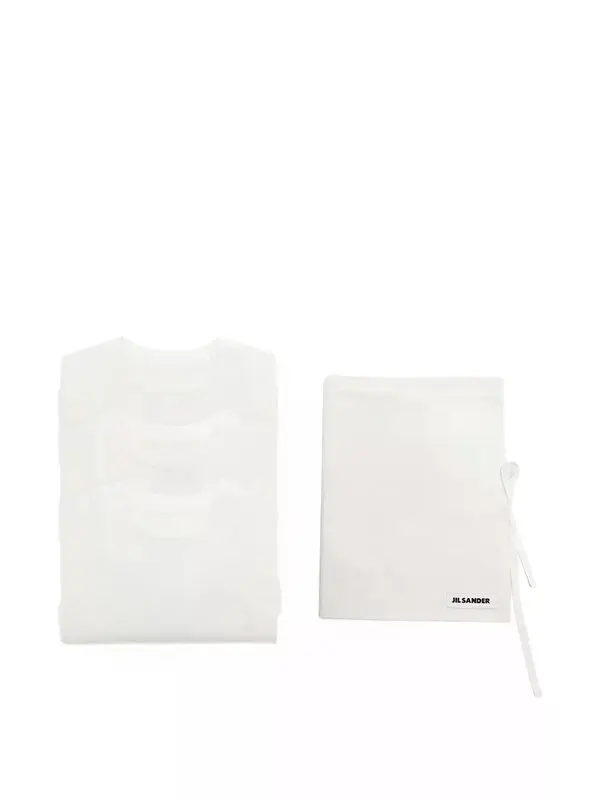 JIL SANDER Embroidered-monogram Three-pack T-shirts
