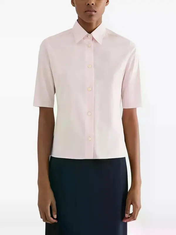 JIL SANDER Embroidered Poplin Shirt - Pink