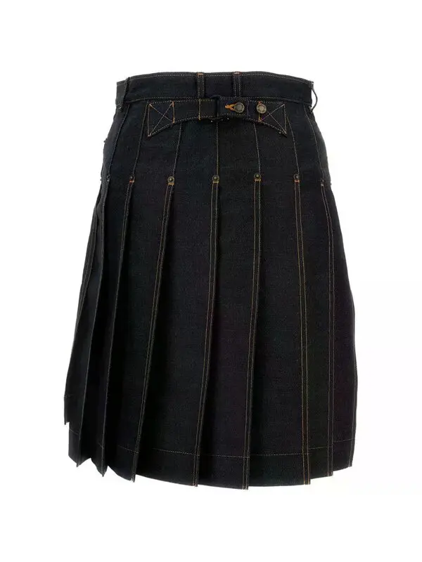 Thom Browne Pleated Asymmetric Hem Mini Skirt