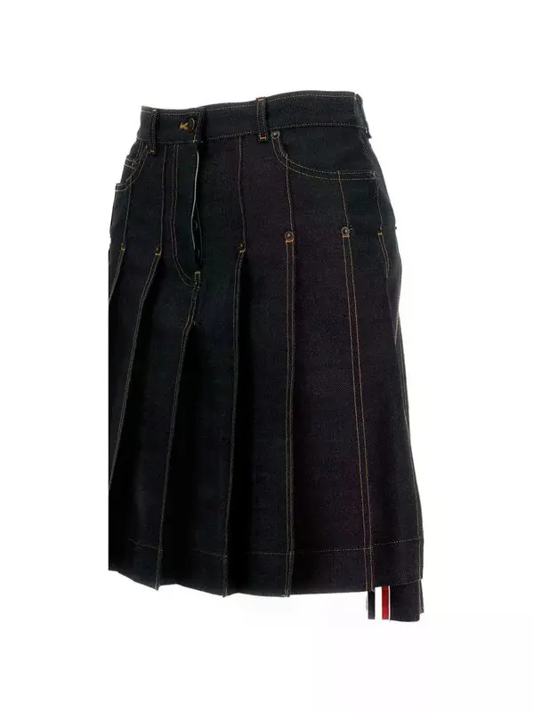 Thom Browne Pleated Asymmetric Hem Mini Skirt