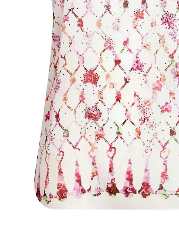 GENNY Sleeveless Floral Print Top