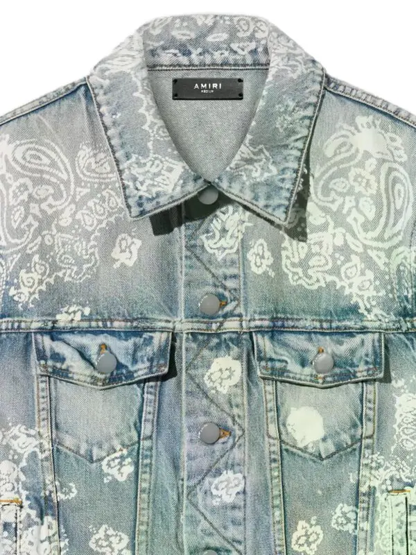 Amiri Bleach-bandana Denim Jacket
