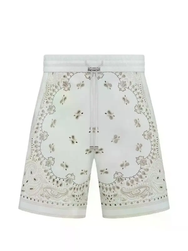 Amiri Bandana-print Leather Shorts - White