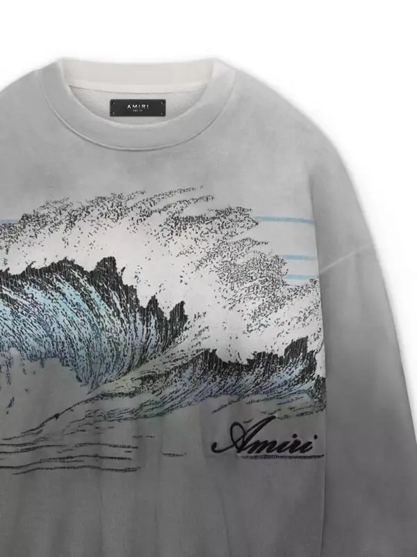 Amiri Oversized Wave Print Sweatshirt