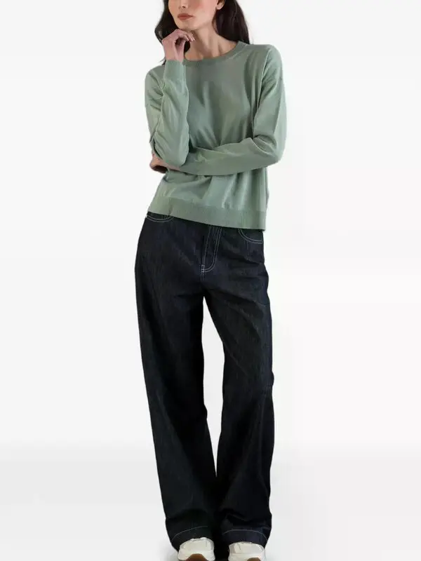 MOORER Bema Crew-neck Sweater - Green
