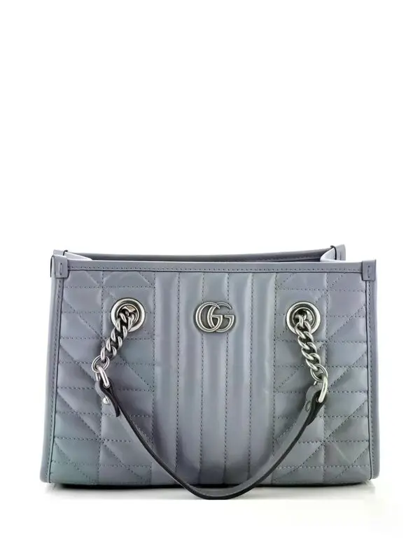 Gucci Gg Marmont Aria Chain Shopping Tote Bag - Grey