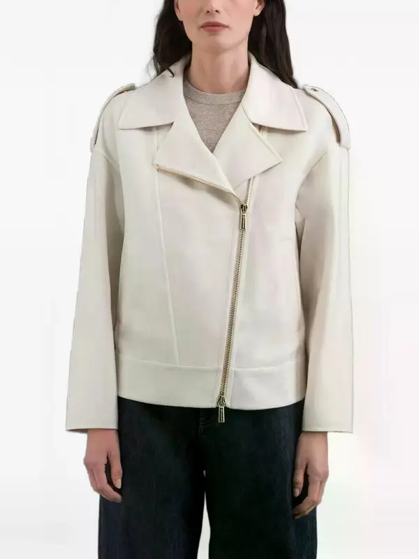 MOORER Viana Biker Jacket - Neutrals