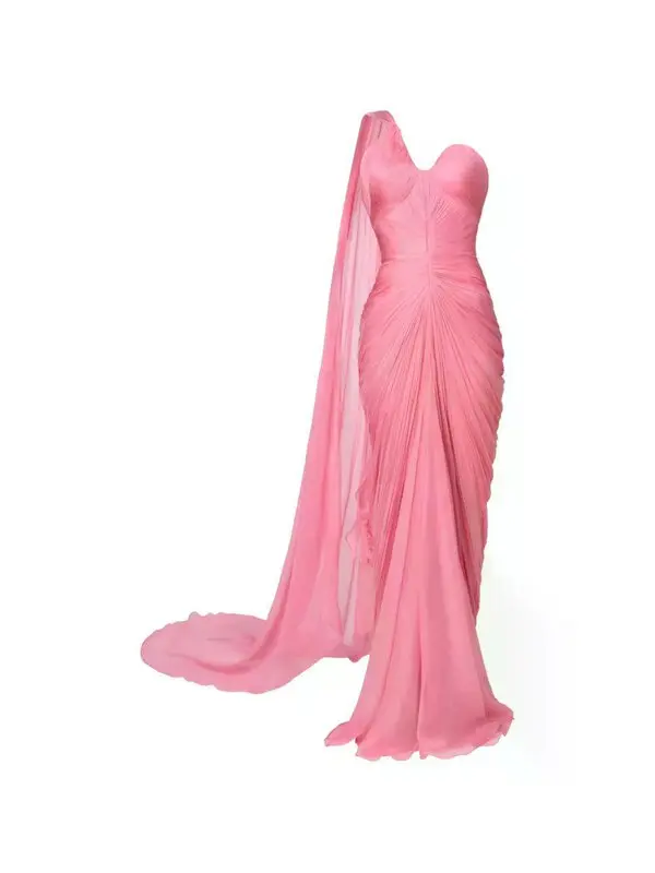 IRIS SERBAN Pleated Maxi Dress