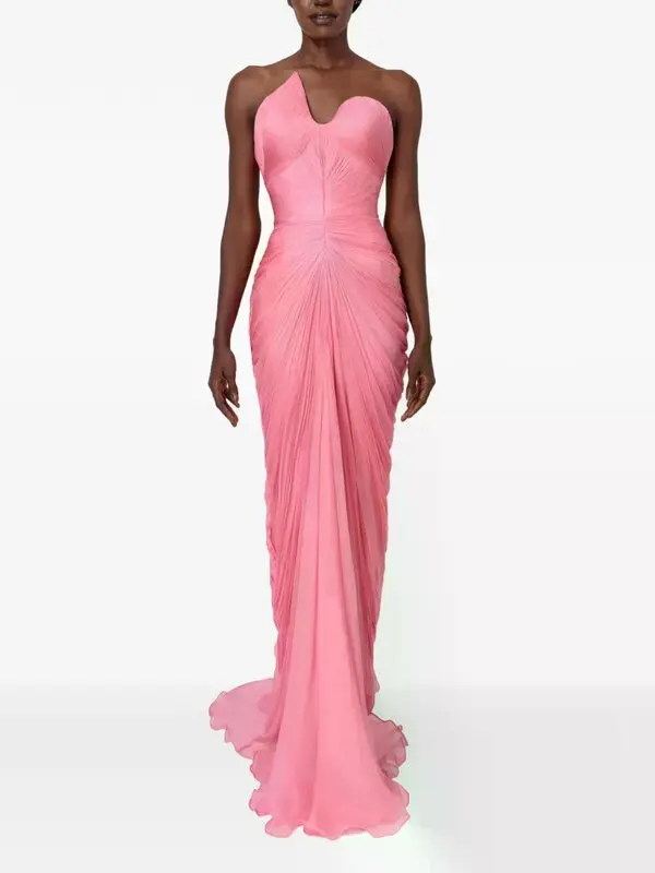 IRIS SERBAN Pleated Maxi Dress