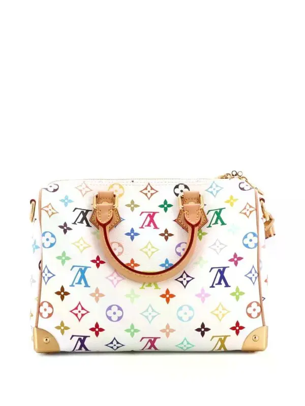 LOUIS VUITTON Monogram Multicolor Speedy Soft Bandouliere 25 Satchel - White