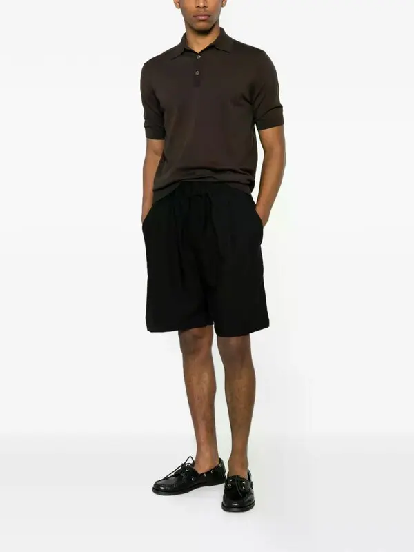 HOSIO Short-sleeve Knitted Polo Shirt