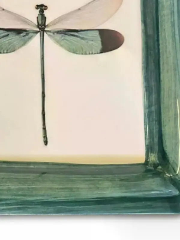 LES-OTTOMANS Dragonfly Handpainted Dish
