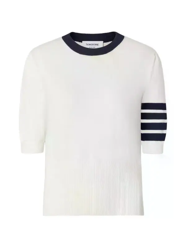 Thom Browne Hector Intarsia 4-bar T-shirt - White