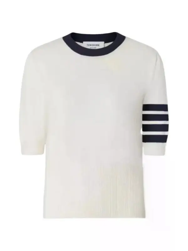 Thom Browne Hector Intarsia 4-bar T-shirt - White