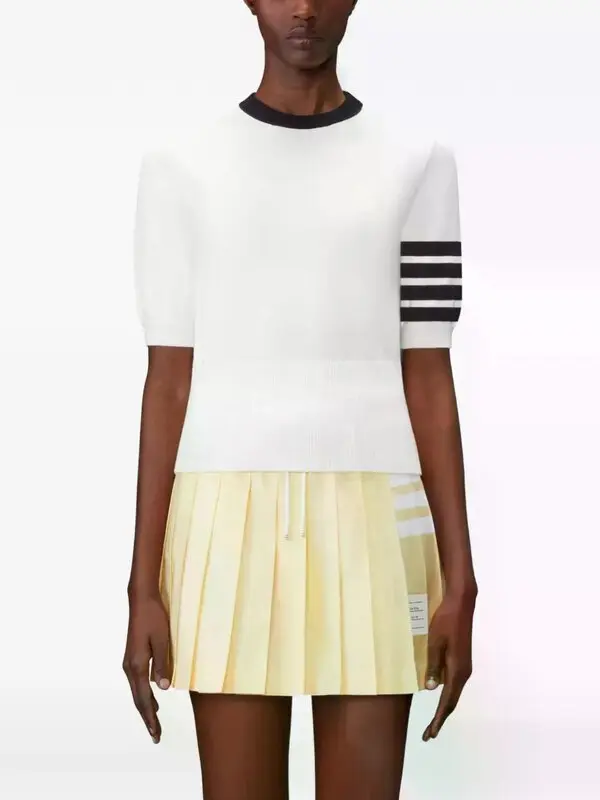 Thom Browne Hector Intarsia 4-bar T-shirt - White