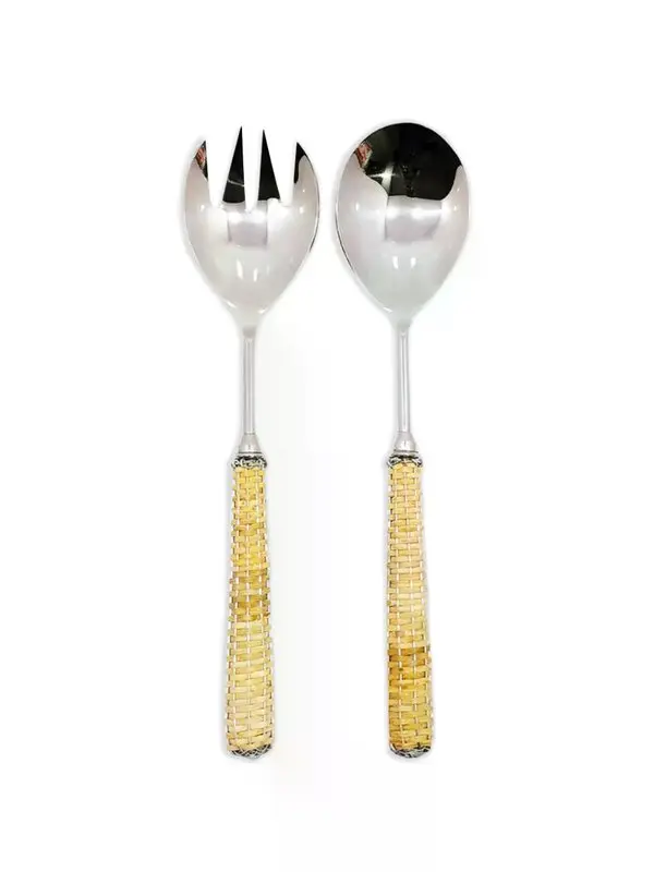 LES-OTTOMANS Woven Rattan Server Set