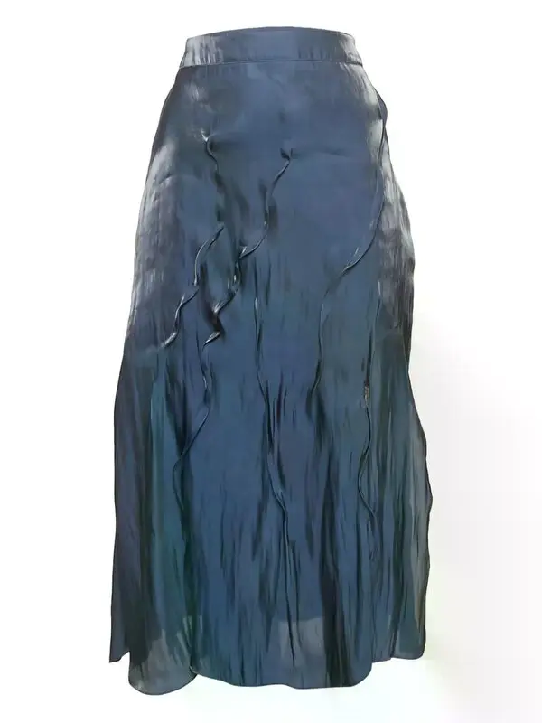 Kenzo Pin-tucked Satin Midi Skirt