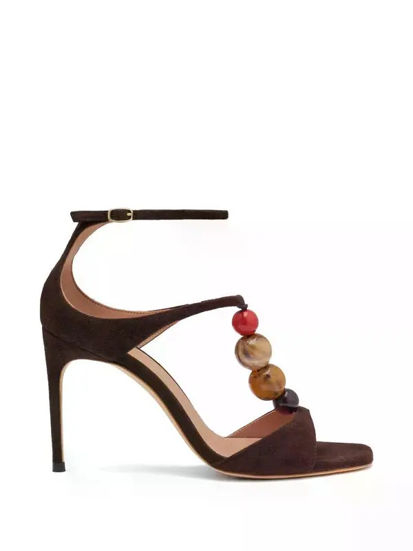 MALONE SOULIERS Leia Bead-embellished Sandals - Brown
