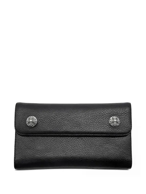 Chrome Hearts Cross Ball Grained-leather Wallet