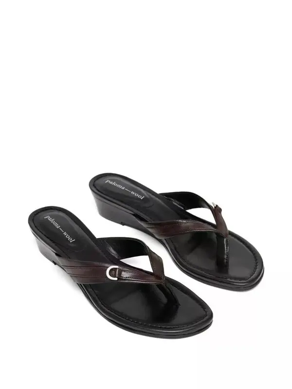 Paloma Wool Buckle Detail Wedge Sandals