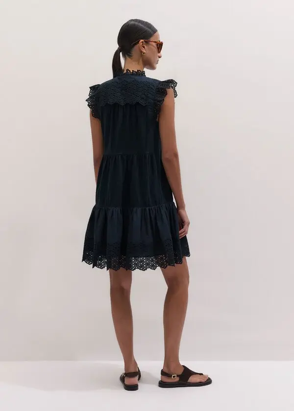 ME+EM Broderie Trim Short Swing Dress