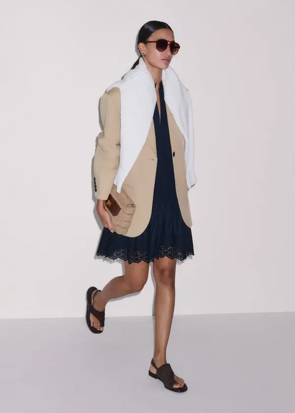 ME+EM Broderie Trim Short Swing Dress