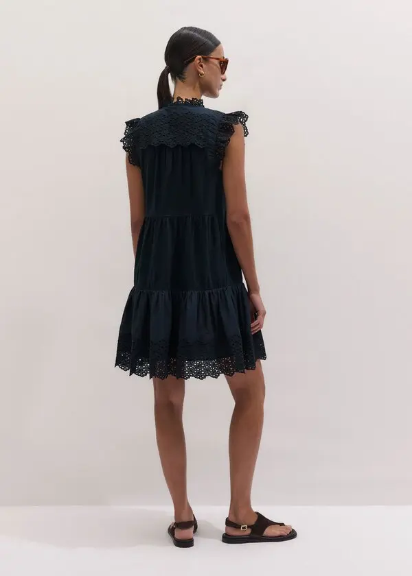 ME+EM Broderie Trim Short Swing Dress