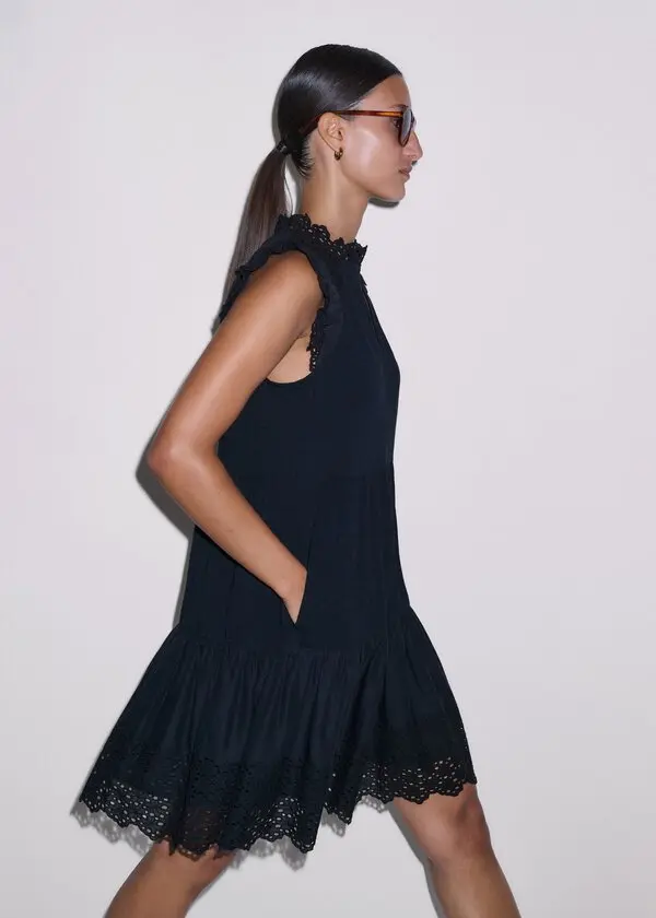 ME+EM Broderie Trim Short Swing Dress