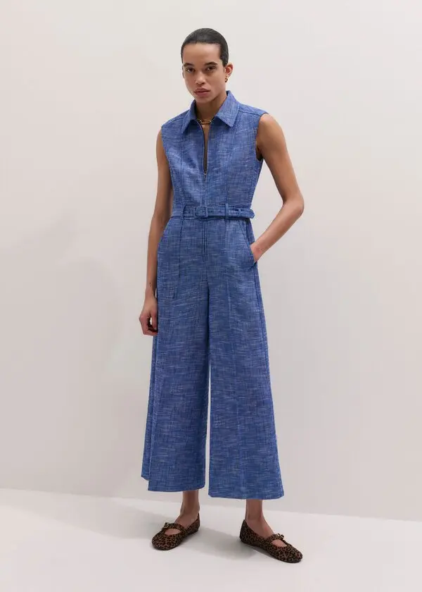 ME+EM Wide Leg Cropped Jumpsuit