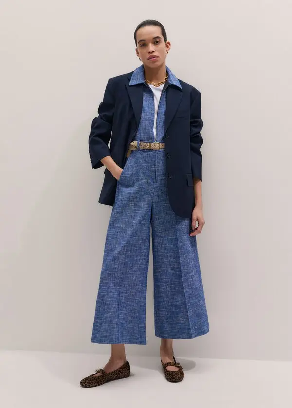 ME+EM Wide Leg Cropped Jumpsuit