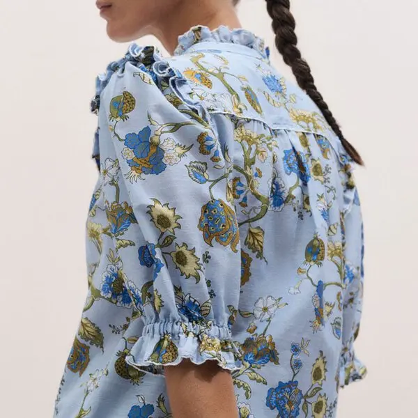 ME+EM Floral Garden Print Silk Cotton Blouse