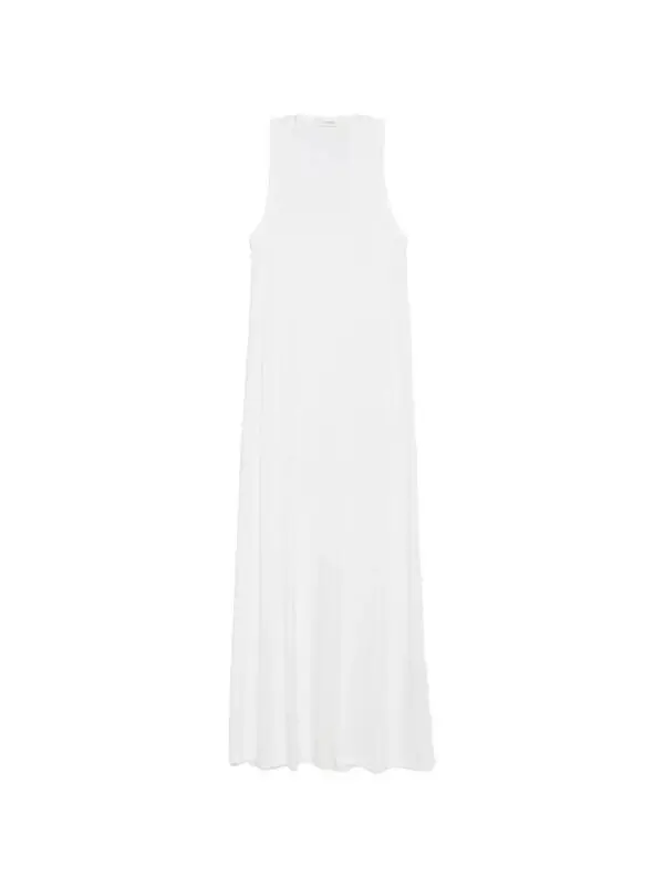 UMIT BENAN Sleeveless Ribbed-knit Maxi Dress - Neutrals